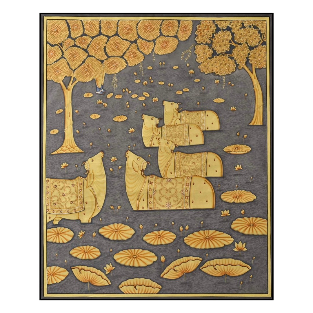 Shop Krishna with Cows by Nemichand | Traditional Pichwai Painting ...