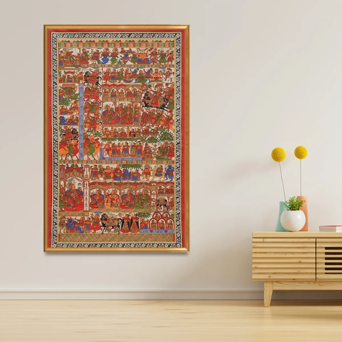 Buy Traditional pabuji ki phad 1 Online | Phad Painting at Best Prices ...