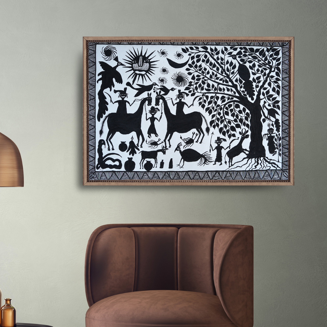 Buy A Tribal God - Ghatla Dev Painting Online | Bhil Art Painting at ...