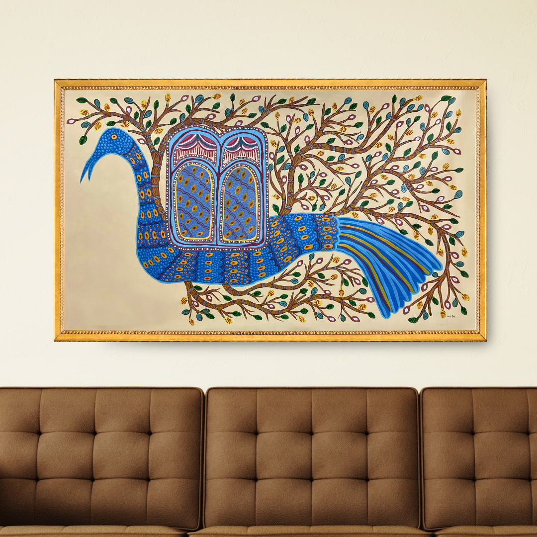 Buy Pushpak Vimaan: A Flying Vehicle Painting Online | Baiga Art ...