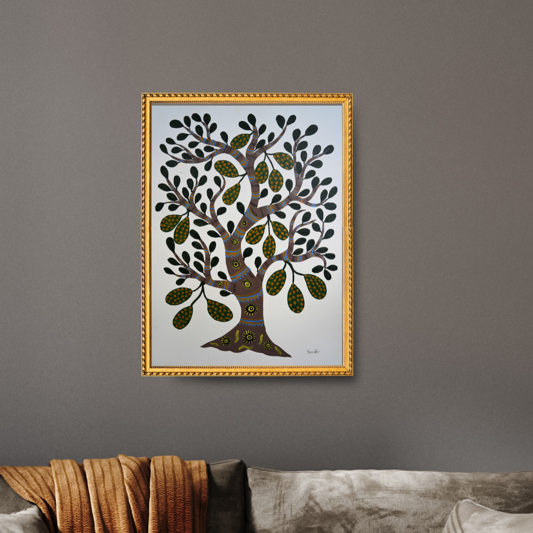 Buy The Jackfruit Tree Painting Online | Baiga Art Painting at Best ...